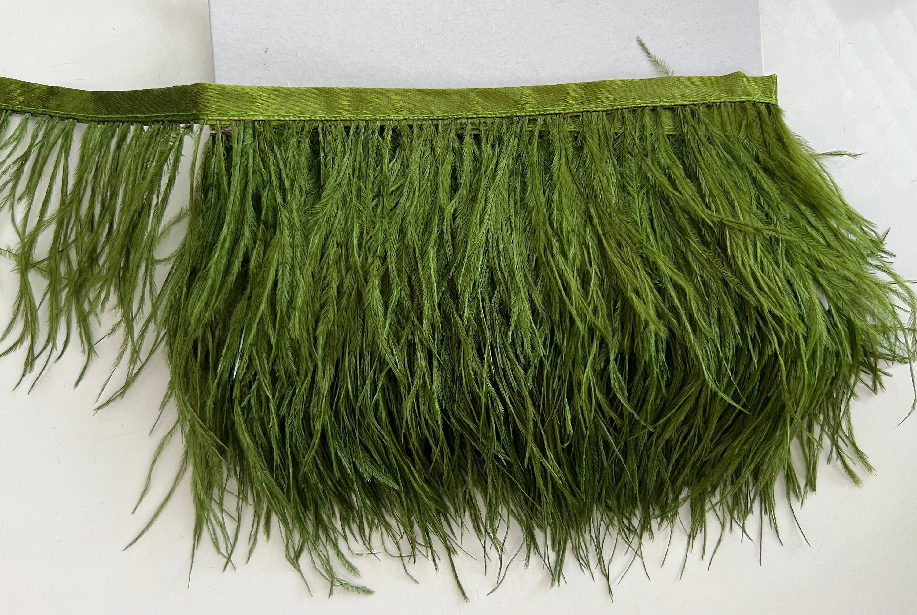 Olive Green Ostrich Feather Ribbon Trim Clothing Bag Decoration UK - Etsy