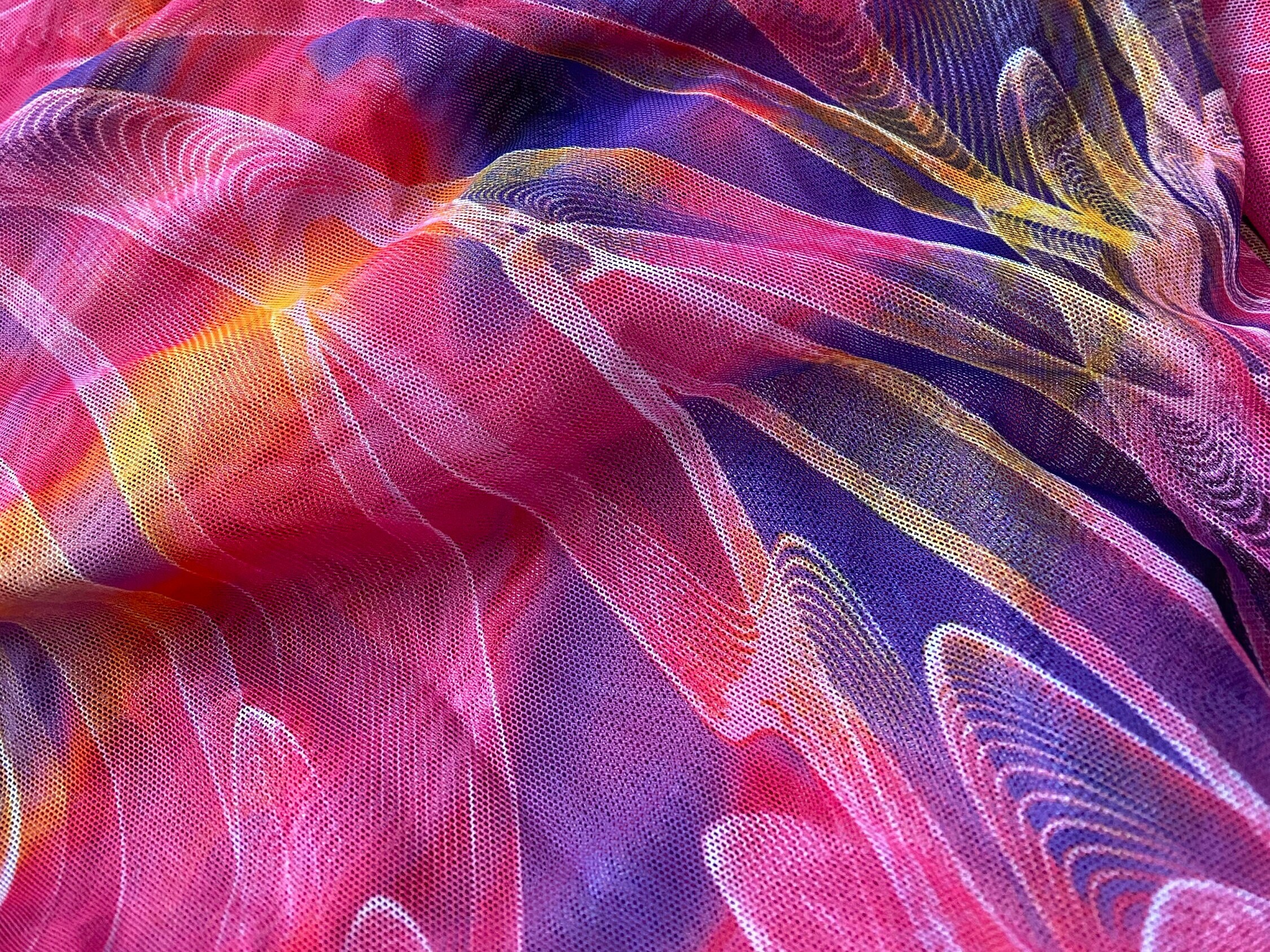Pink Printed Mesh 4 Way Stretch Power Net Fabric - Etsy