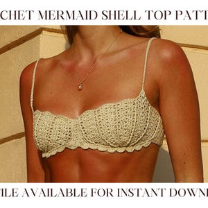 PDF Crochet PATTERN, Mermaid Crochet Shell Bikini Bralette Top, Sizes XS-L Fully Adjustable - Etsy