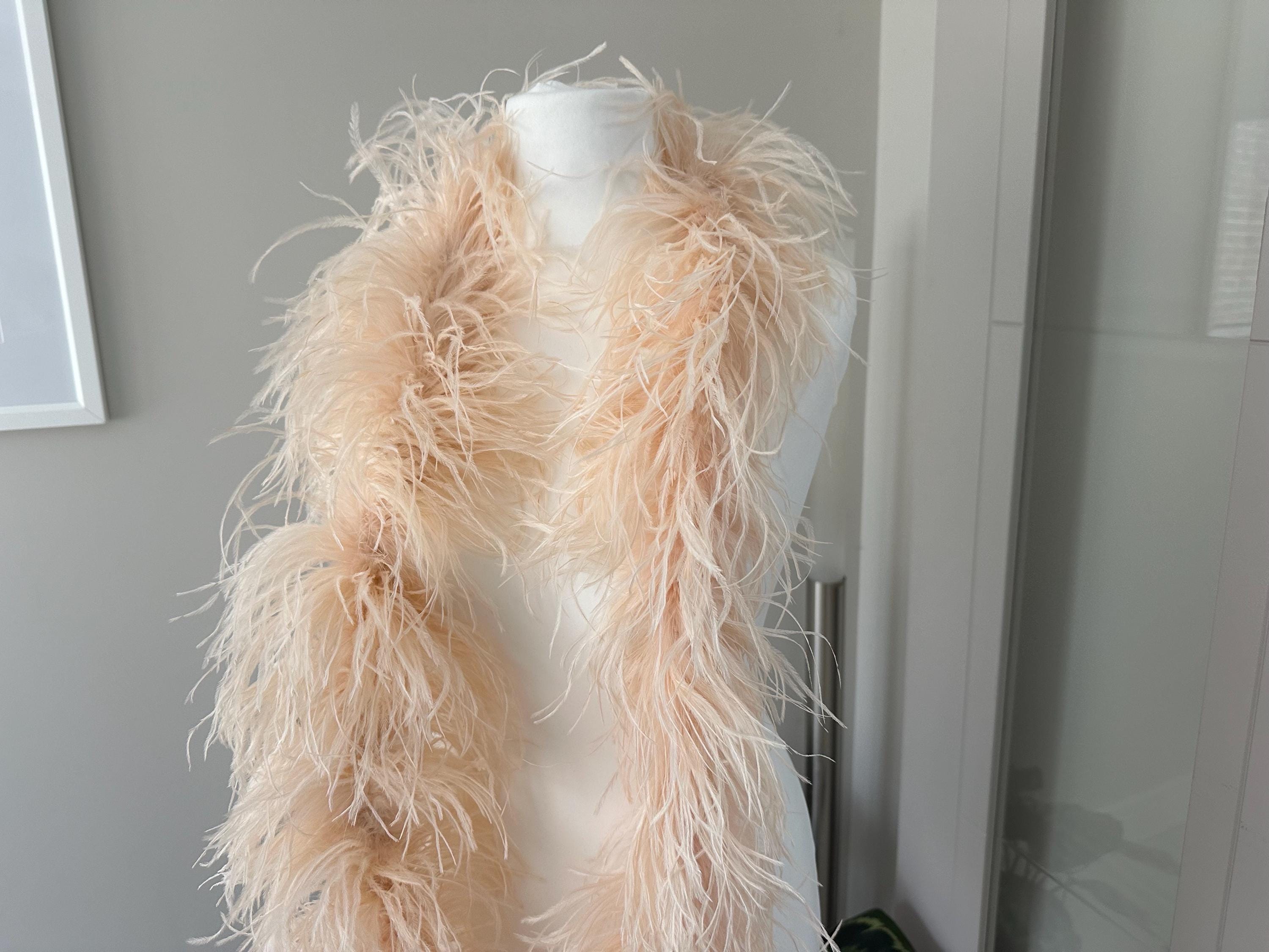 Blush Pink Fluffy Ostrich Feather Boa Trim 8 Ply Clothing Bag ...