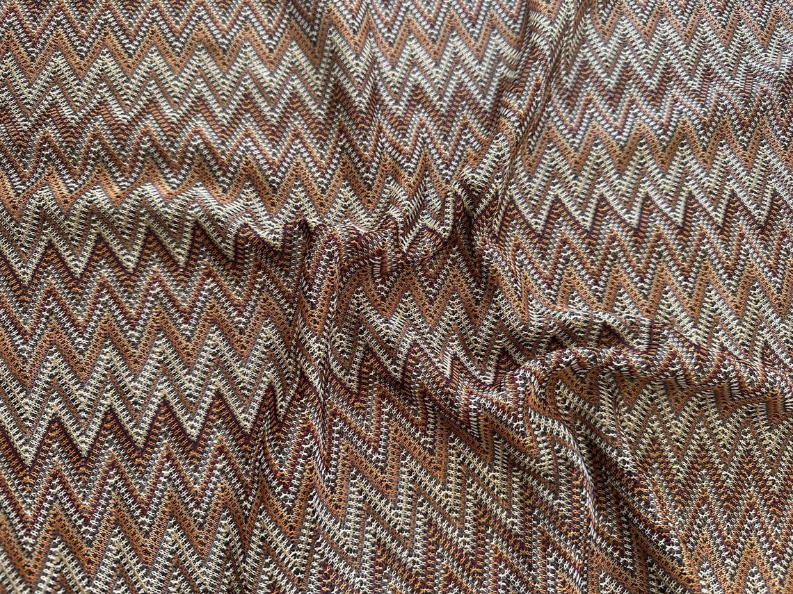 Brown Zig Zag Chevron Knit Fabric - Etsy
