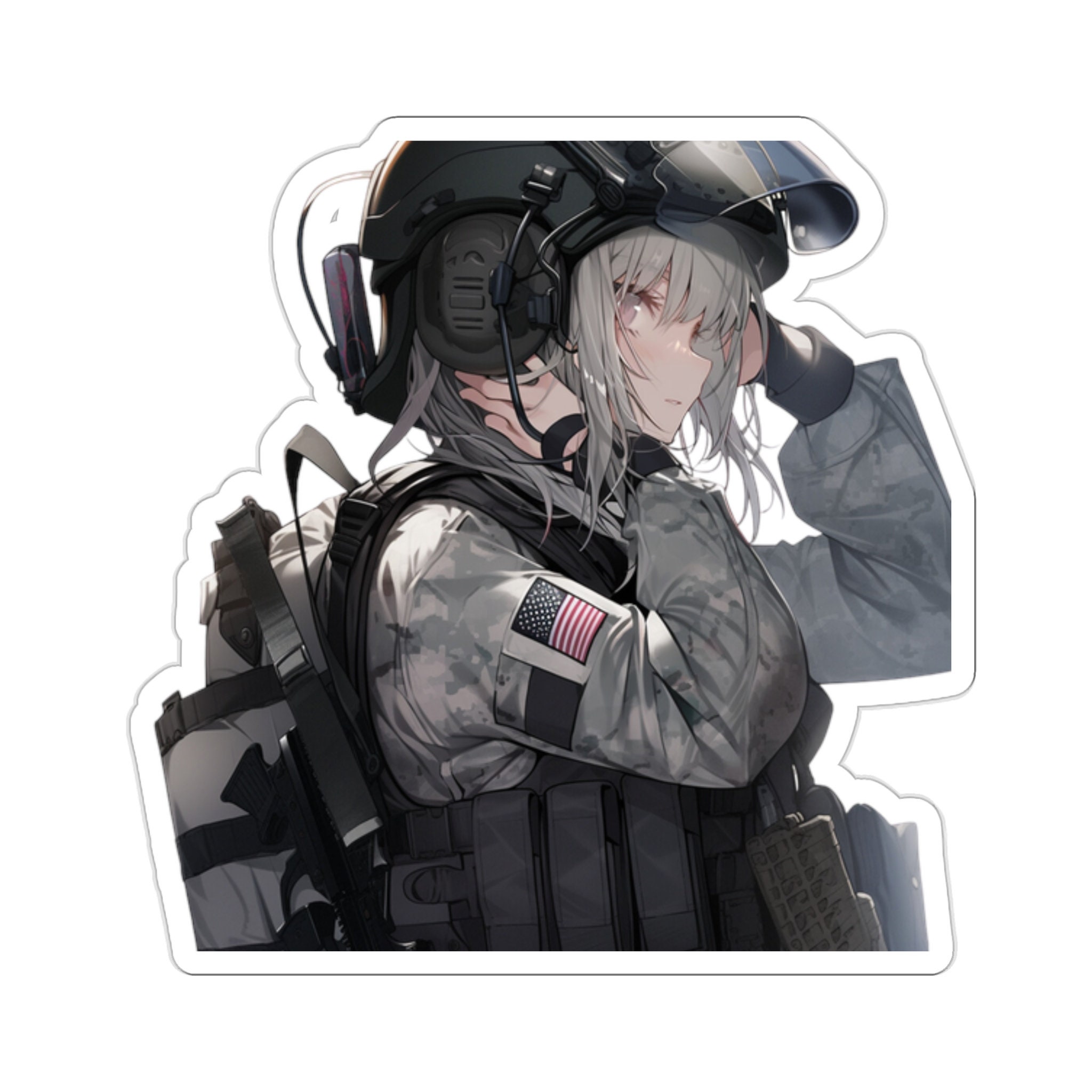 Anime Girl Stickers Anime Soldier Sticker Kawaii Stickers - Etsy