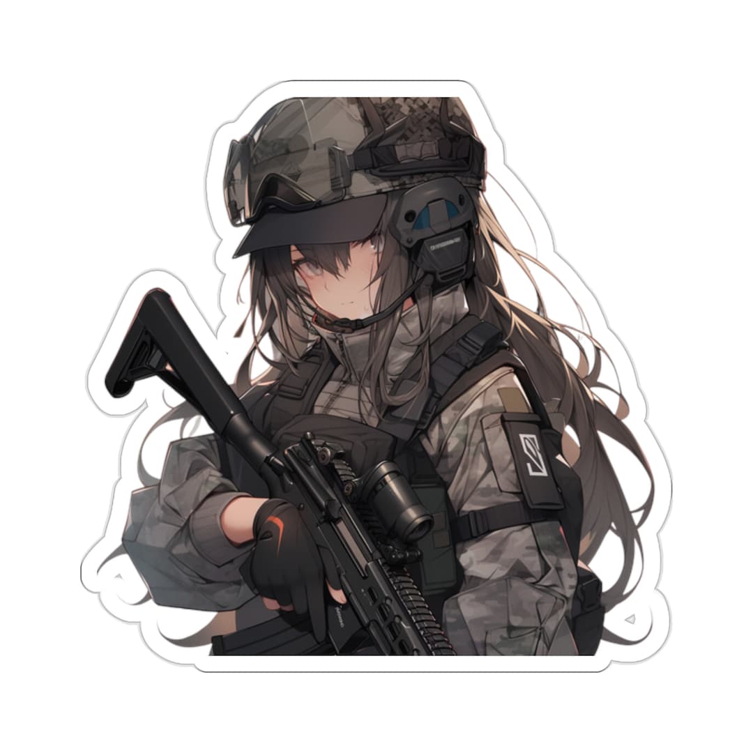 Anime Girl Stickers | Anime Soldier Sticker | Kawaii Stickers | Anime ...