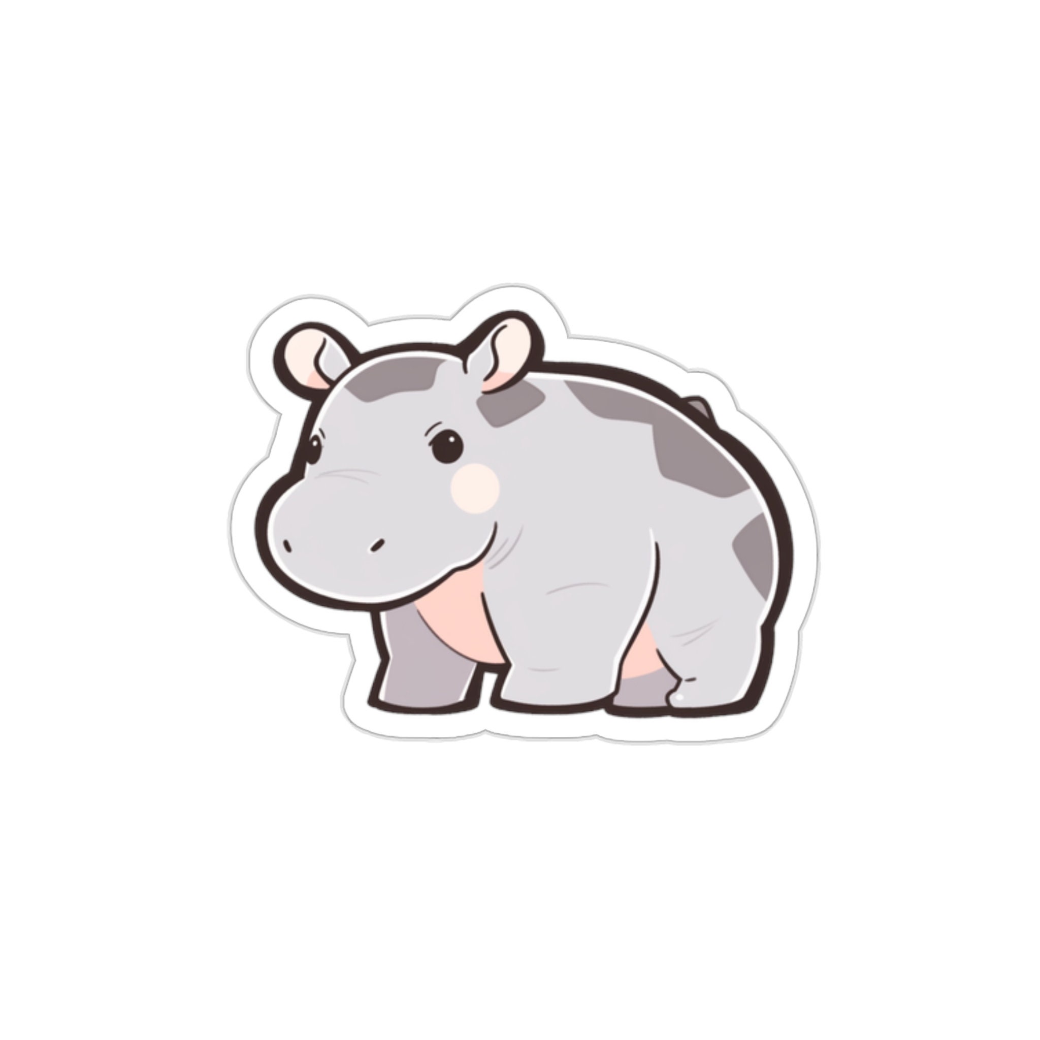 Cute Adorable Hippo Stickers, Kawaii Stickers, Cute Animal Stickers ...