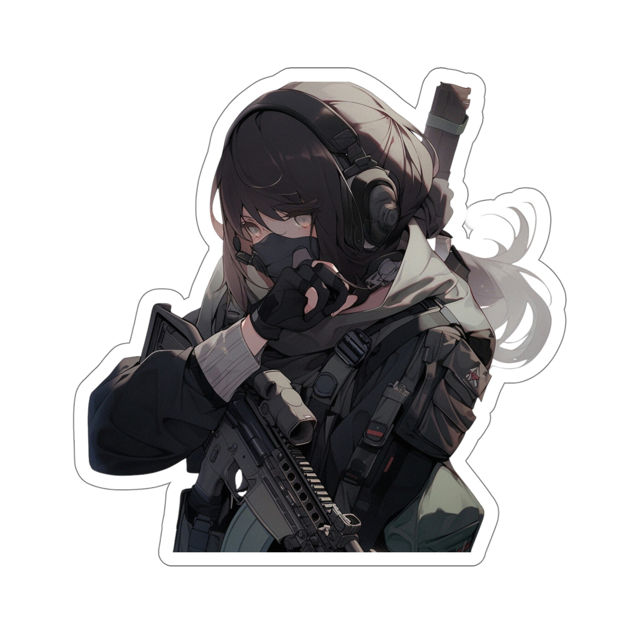 Anime Girl Stickers | Anime Soldier Sticker | Kawaii Stickers | Anime ...