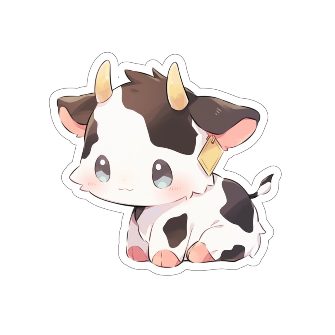 Cute Adorable Cow Stickers, Kawaii Stickers, Cute Animal Stickers ...