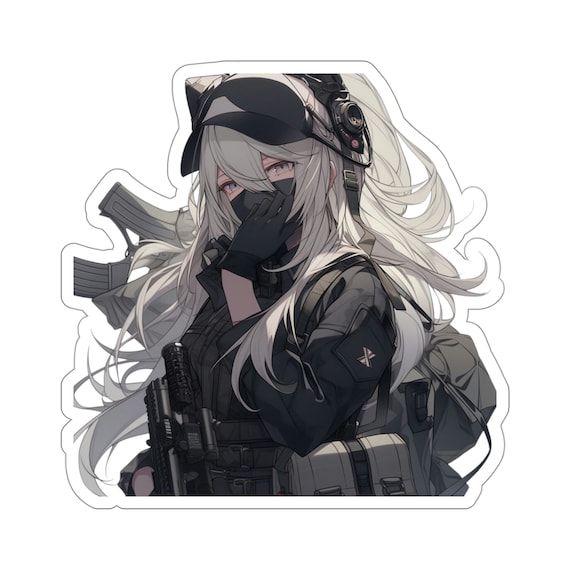 Anime Girl With Headphones And Gun