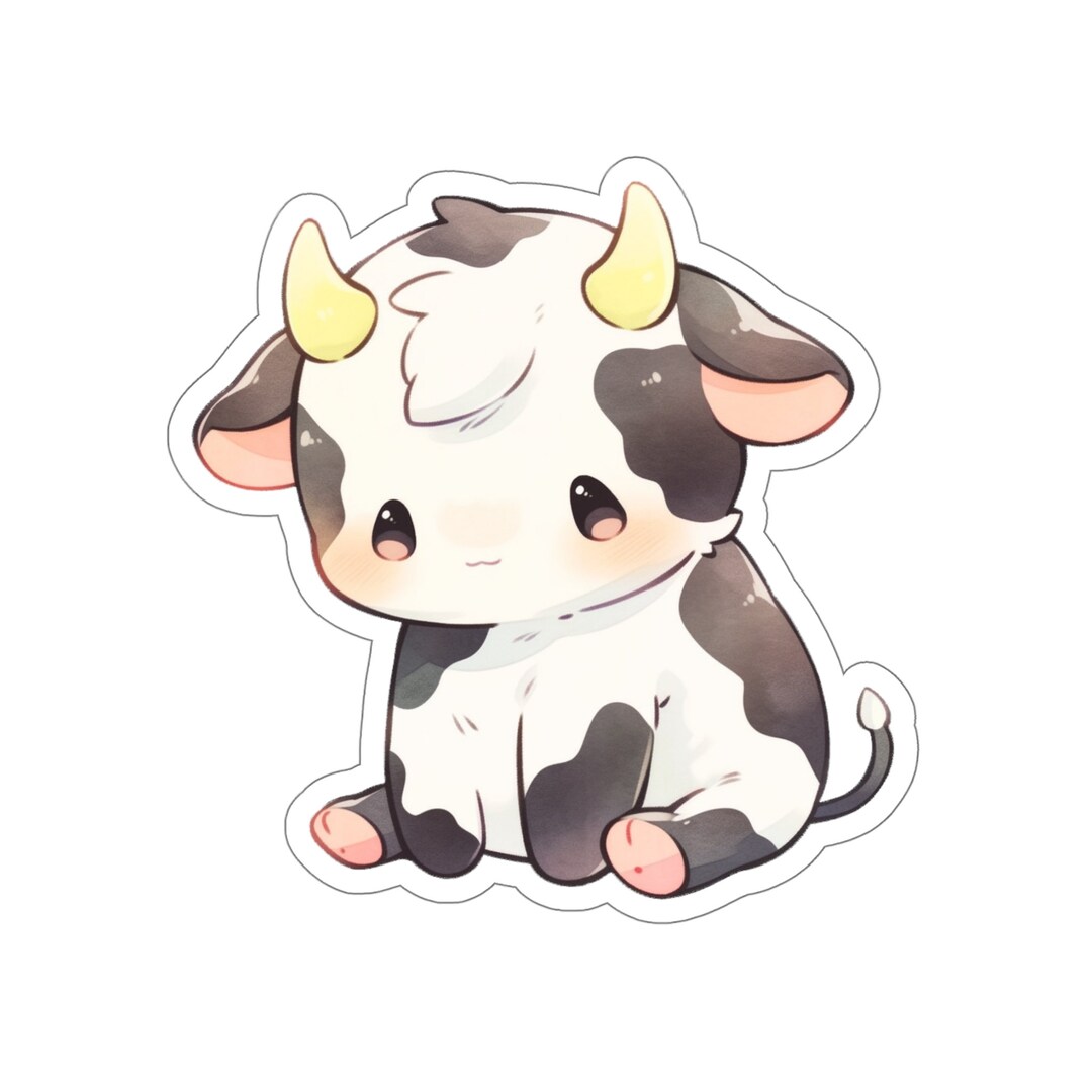 Cute Adorable Cow Stickers, Kawaii Stickers, Cute Animal Stickers ...
