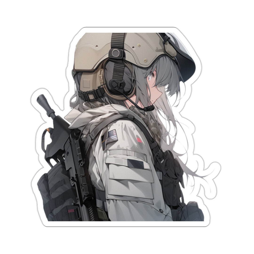 Anime Girl Stickers | Anime Soldier Sticker | Kawaii Stickers | Anime ...