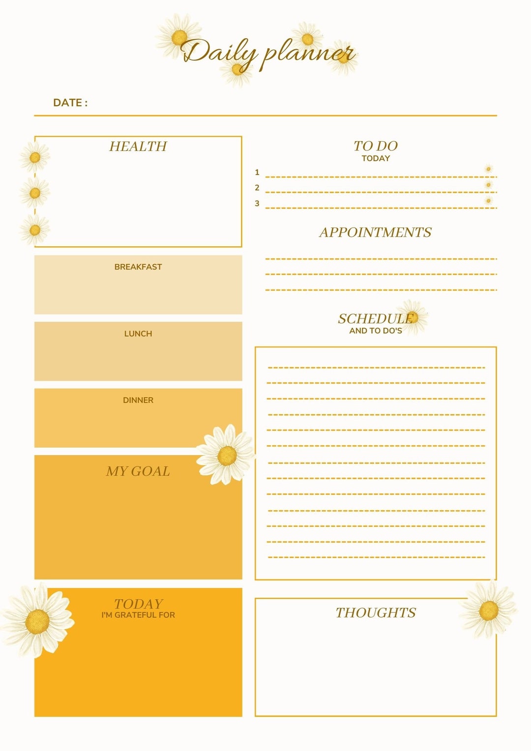 Birth Month Flower Daily Planner - Etsy