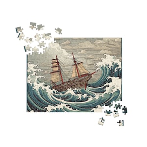 Typhoon Sail Puzzle – Japanese Yamato Art – Nautical Adventure – Unique ...