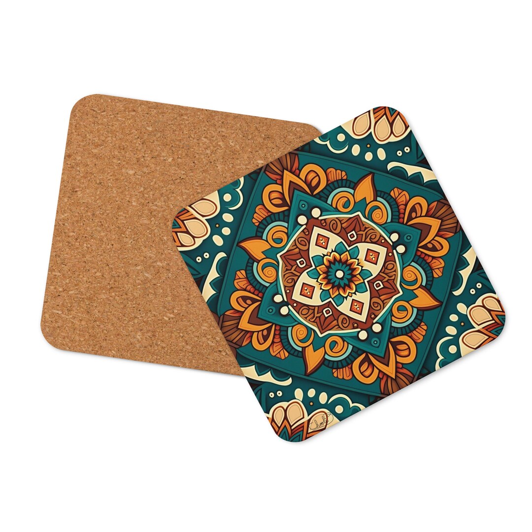 Bohemian Eye Coaster - Unique Artistic Cork-back Coaster, Boho Home ...