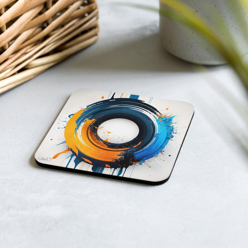 Corrupting Core Art Coaster Abstract Modern Art, Corruption Theme Cork ...