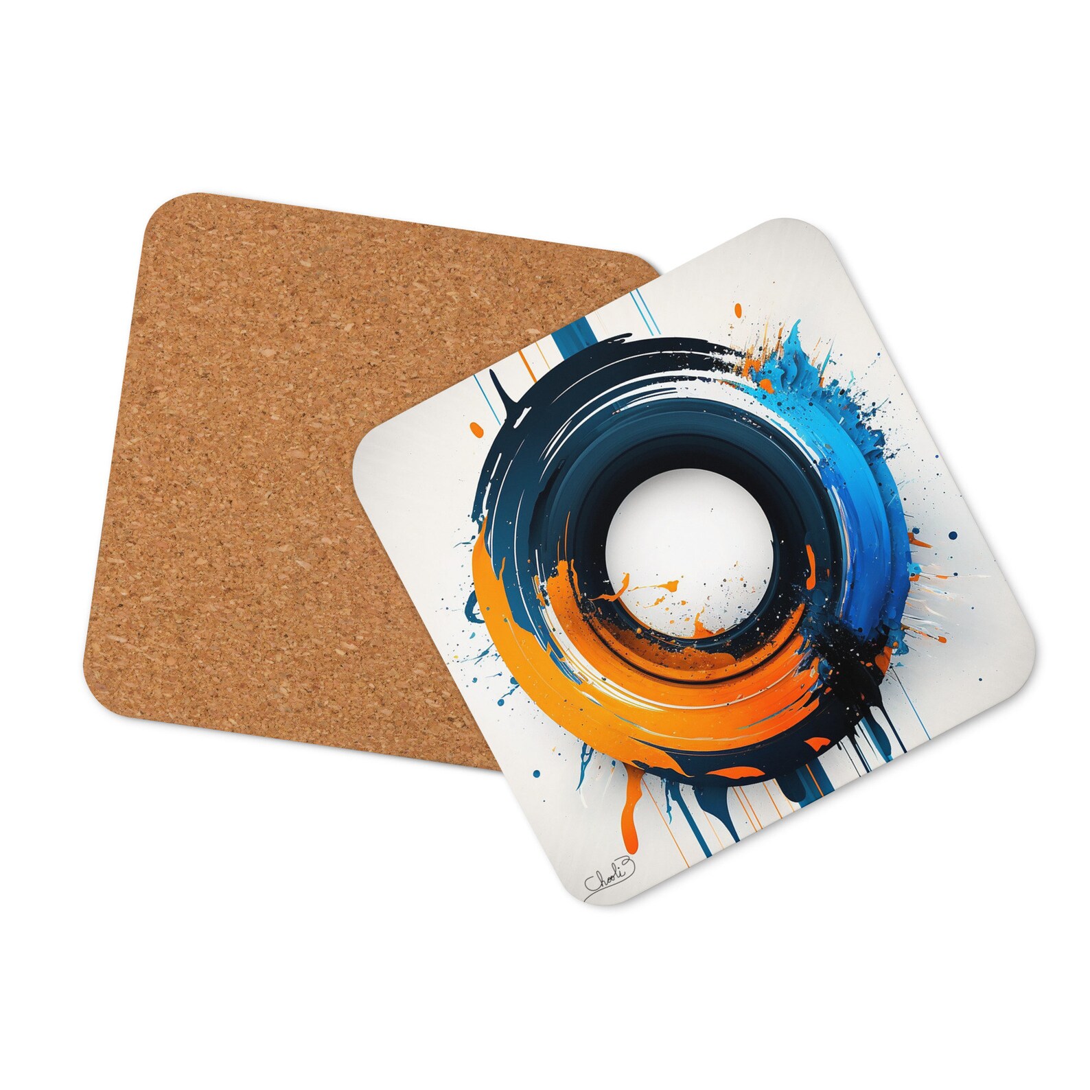 Corrupting Core Art Coaster Abstract Modern Art, Corruption Theme Cork ...