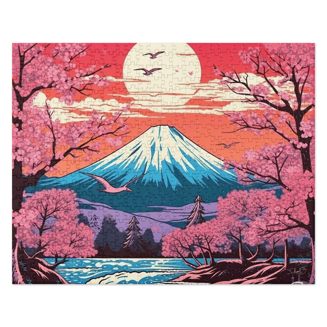 Land of the Cherry Blossom Puzzle – Mount Fuji Scenic View – Japanese ...