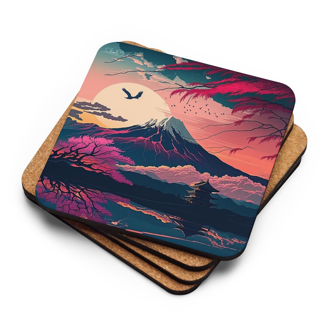 Ominous Rise Coaster Japanese Lake View Traditional - Etsy