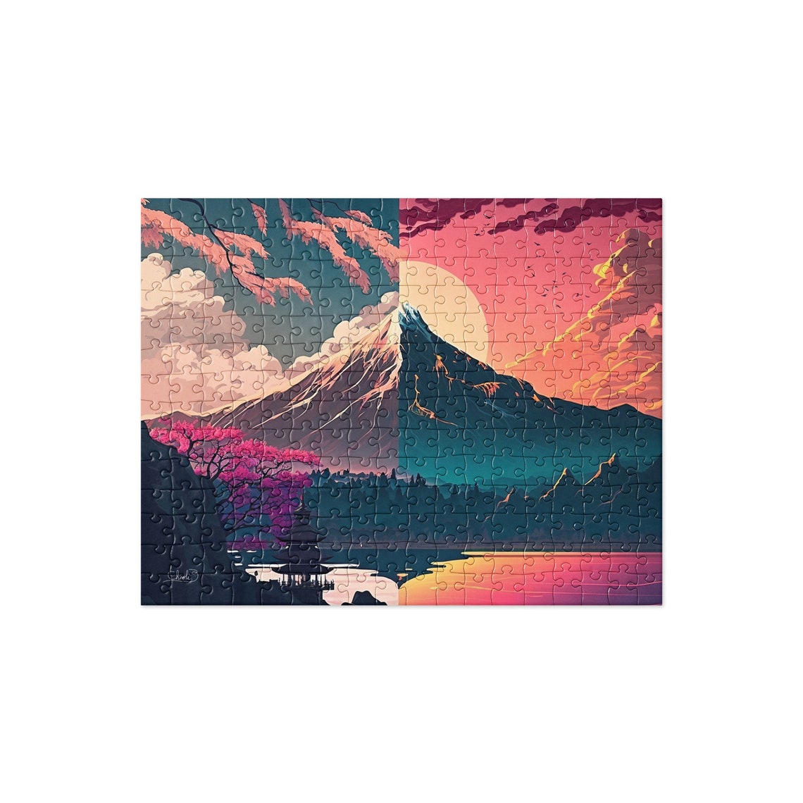 Time Zone Beauty Puzzle Sunrise & Sunset Mount Fuji Japanese - Etsy