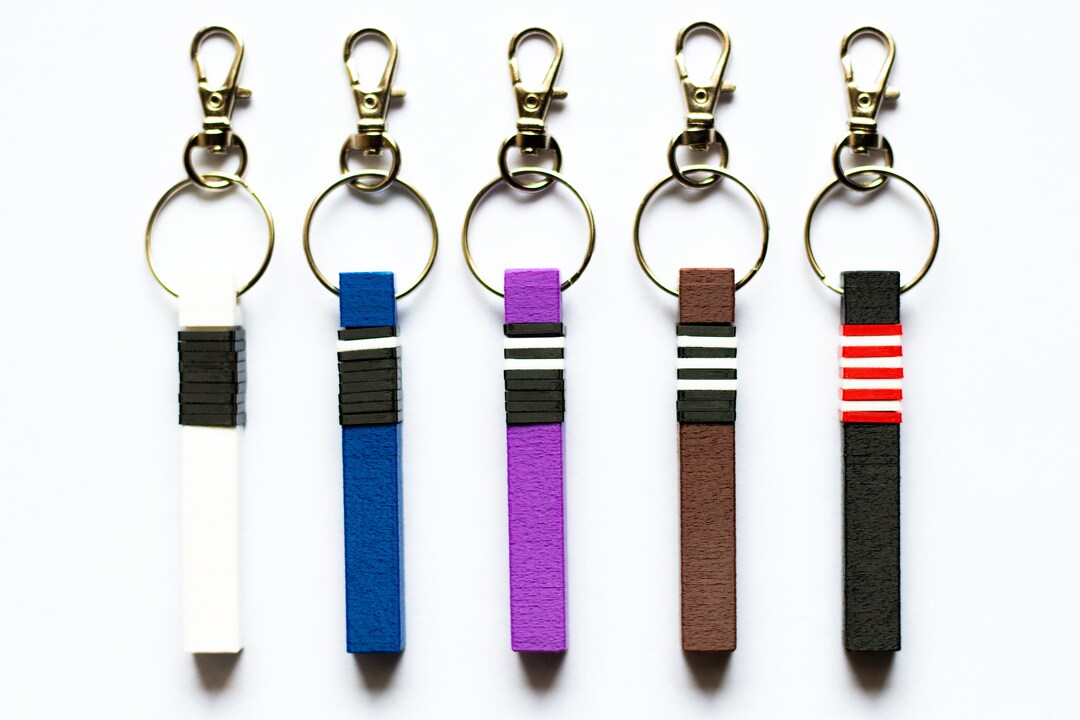 BJJ Jiu Jitsu Belt Keychain Add Your Stripes - Etsy