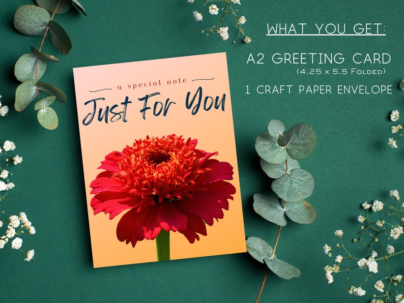 Any Occasion Greeting Card, Floral Greeting Card, Blank Greeting Card ...