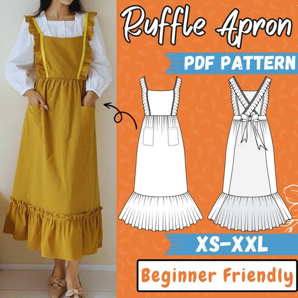 Pinafore Apron Pattern - Etsy