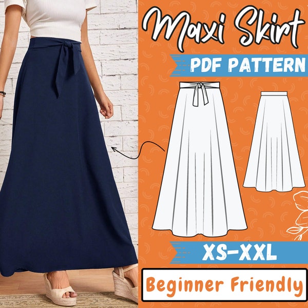 Long Skirt Pattern - Etsy