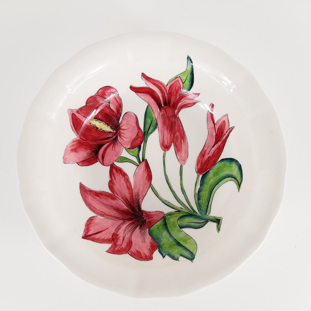 Rare Signed Clarice Cliff 1930's Art Deco Pink Orchid Flower Pattern ...