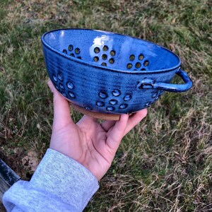 Blue Ceramic Colander Berry Bowl Homemade Pottery Handmade Ceramics ...
