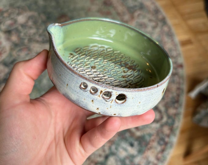 Green and White Garlic Grater | Herb Stripper | Dipping Oil Dish ...