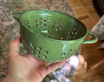 Red Berry Bowl | Homemade Ceramic Colander | Handmade Strainer | Fruit ...