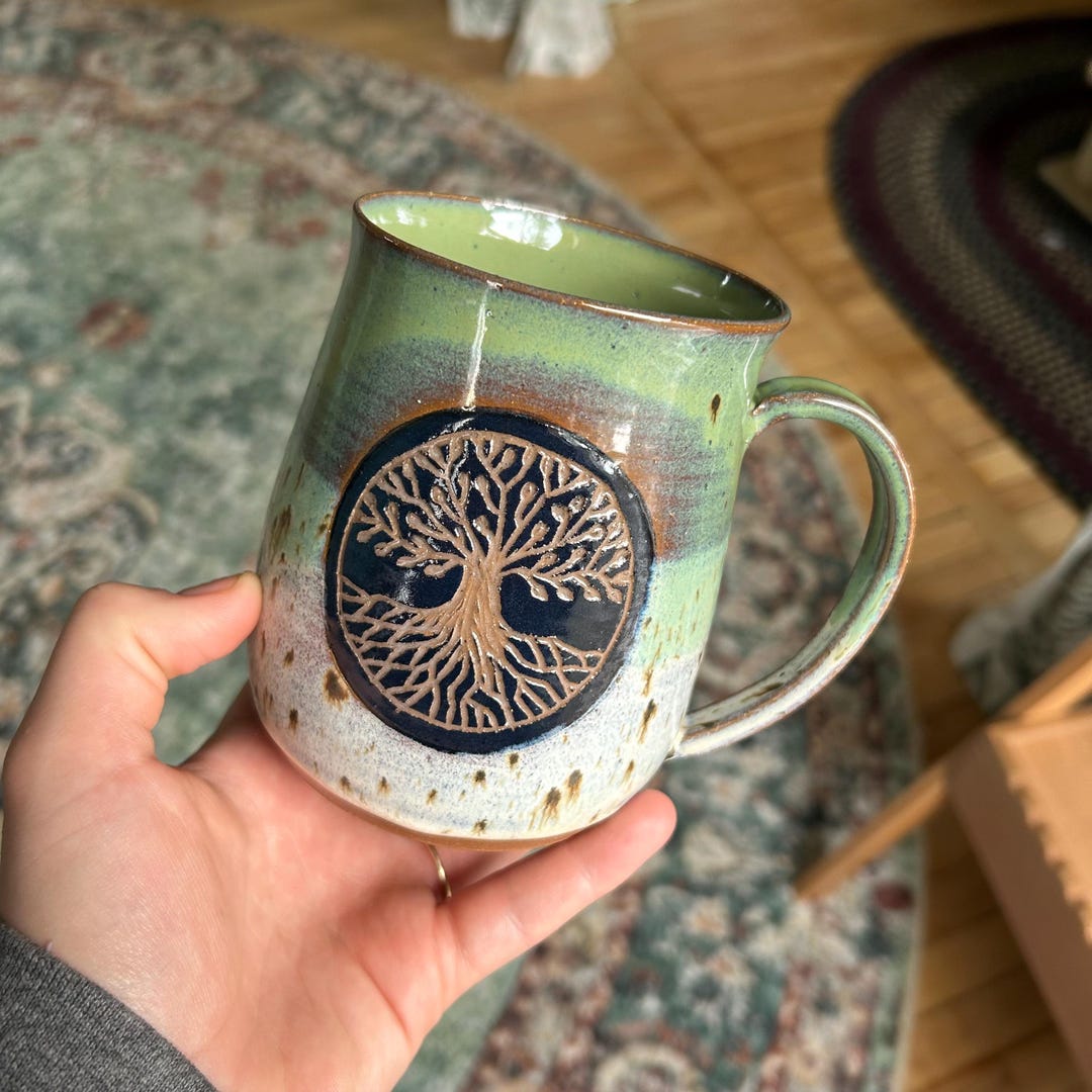 Tree of Life Mug | Green Mug | Homemade Pottery | Handmade Ceramics ...