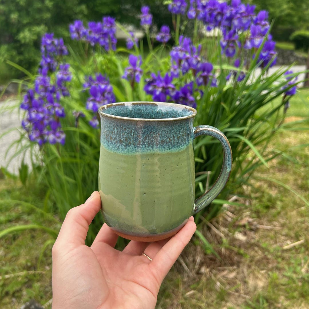 Green and Blue Mug | Ceramic Mug | Homemade | Handmade Pottery | Bright ...