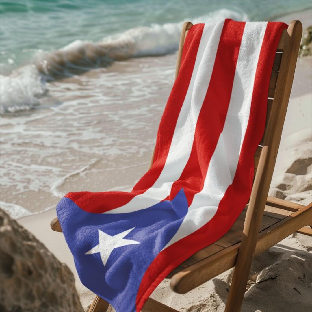 Puerto Rico Towel, Caribbean Flag Towel, Puerto Rico Flag, Travel Beach ...
