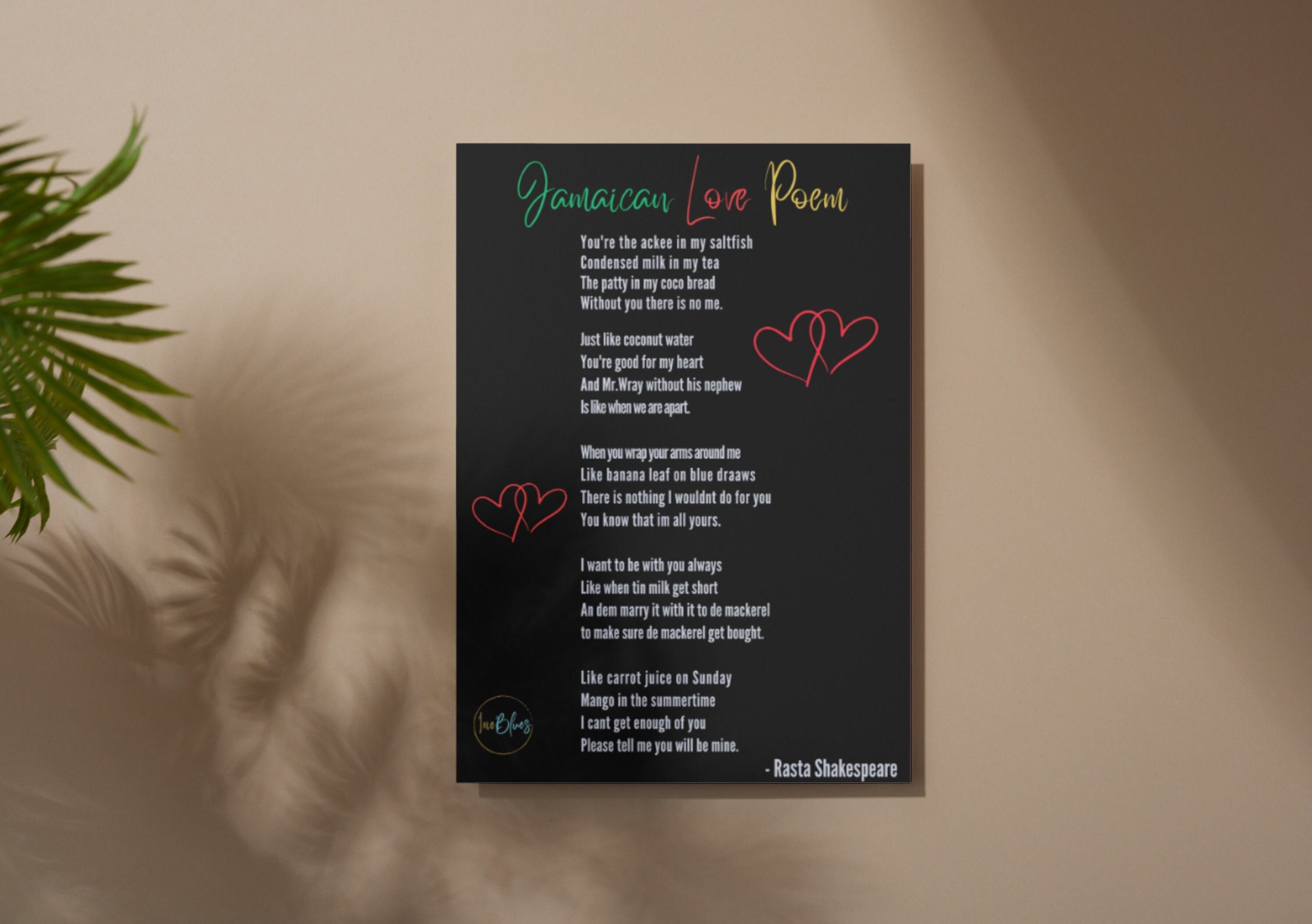Fine Wall Jamaican Art Poem Digital Download, Poster Print for New Home ...