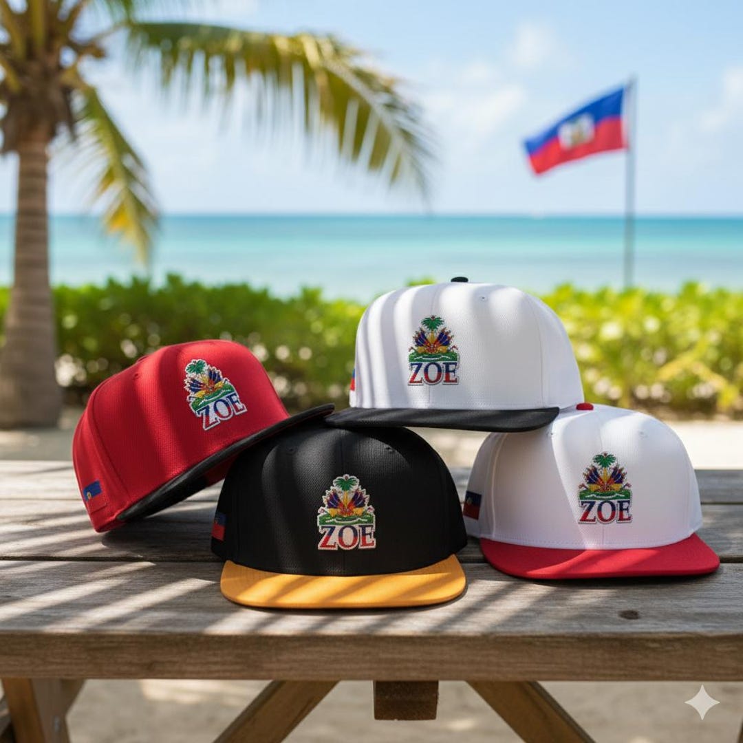 Haiti Zoe Embroidered Snapback Hat | Haitian Flag Cap - Etsy