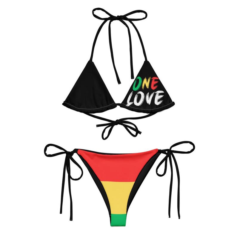 Rasta Reggae String Bikini – Caribbean One Love Swimwear, Festival ...