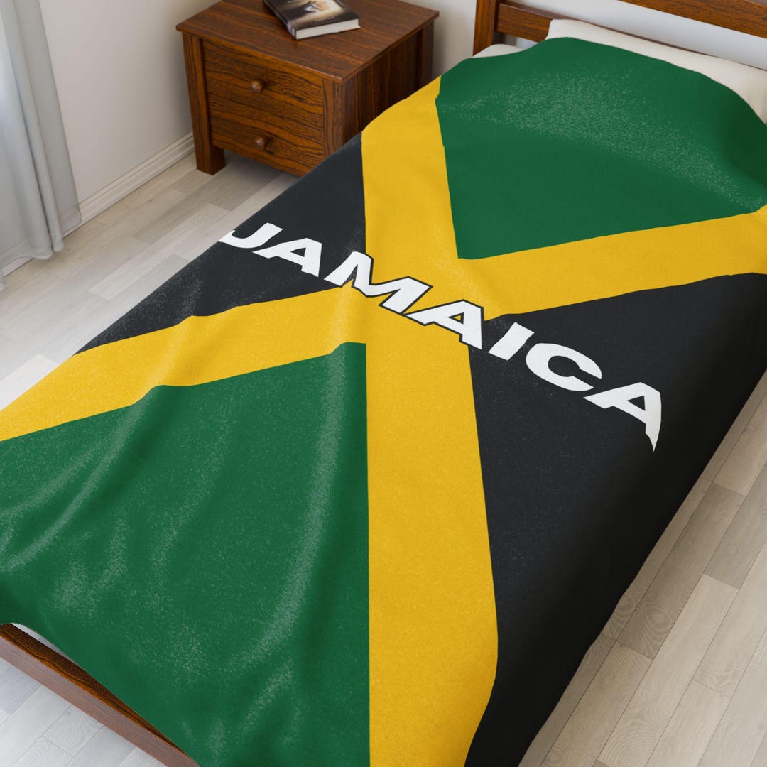 Jamaica Flag Plush Blanket – Caribbean Pride Velveteen Throw - Etsy