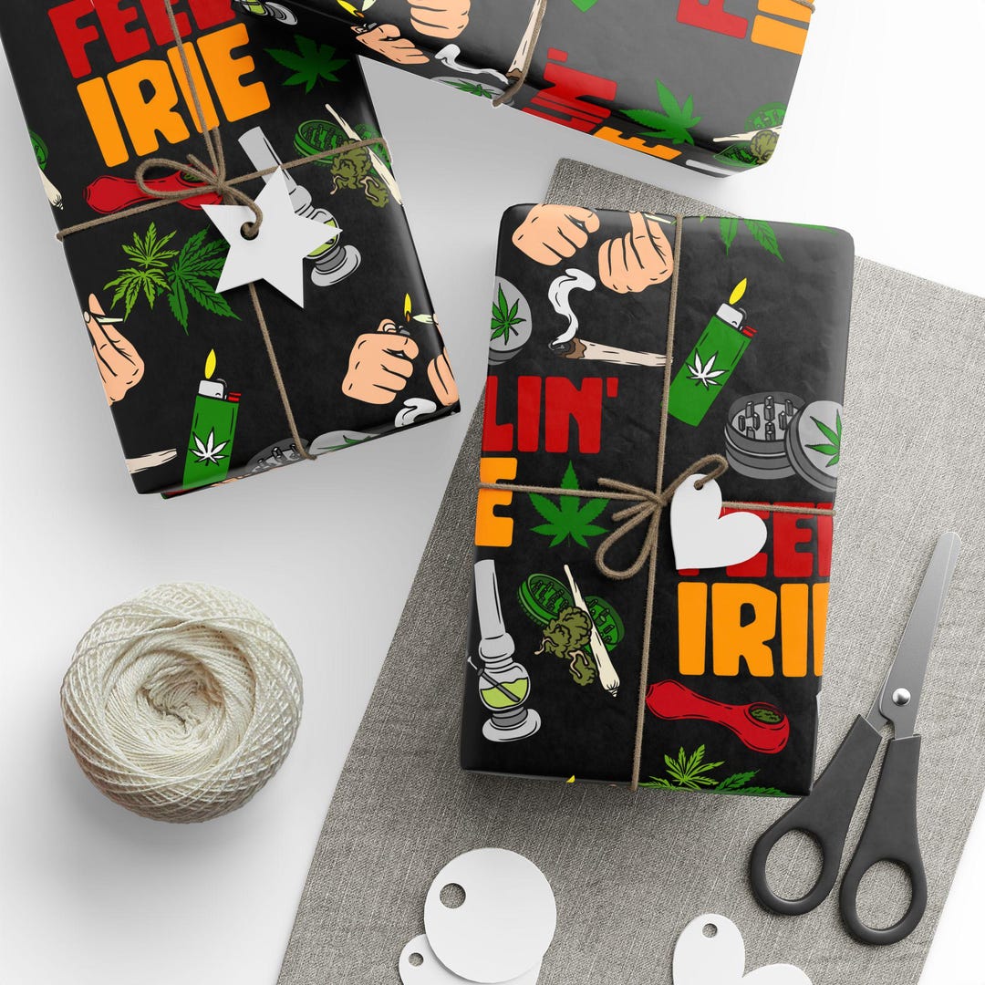 Rasta "feelin' Irie" Weed Wrapping Paper | 420 Gift Wrap - Etsy