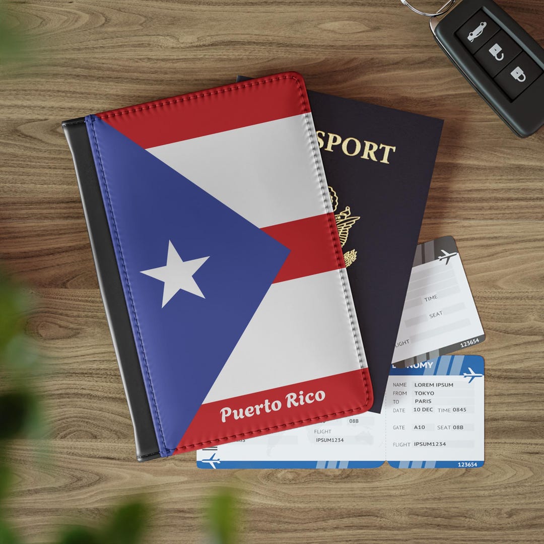Puerto Rico Flag Passport Cover: Faux Leather Travel Case - Etsy