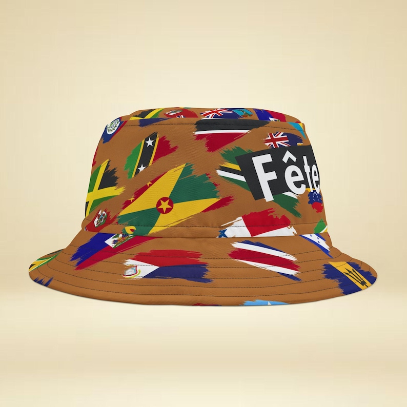 Caribbean Carnival Hat, Soca Fete Bucket Hat, West Indian Flags ...