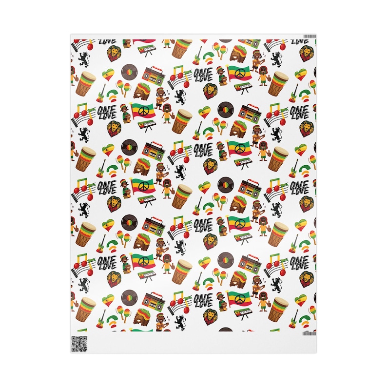 Rasta Reggae Theme Wrapping Paper: Jamaican Colors Gift Wrap - Etsy