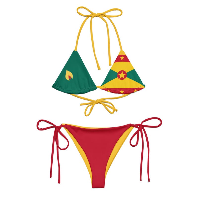 Grenada Flag String Bikini – Caribbean Island Swimwear for Women ...