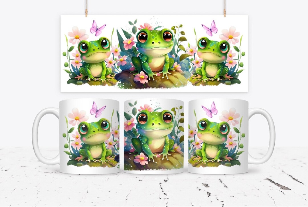 11oz Cute Frog Mug Wrap | Template | Sublimation | Mug Press | Digital ...