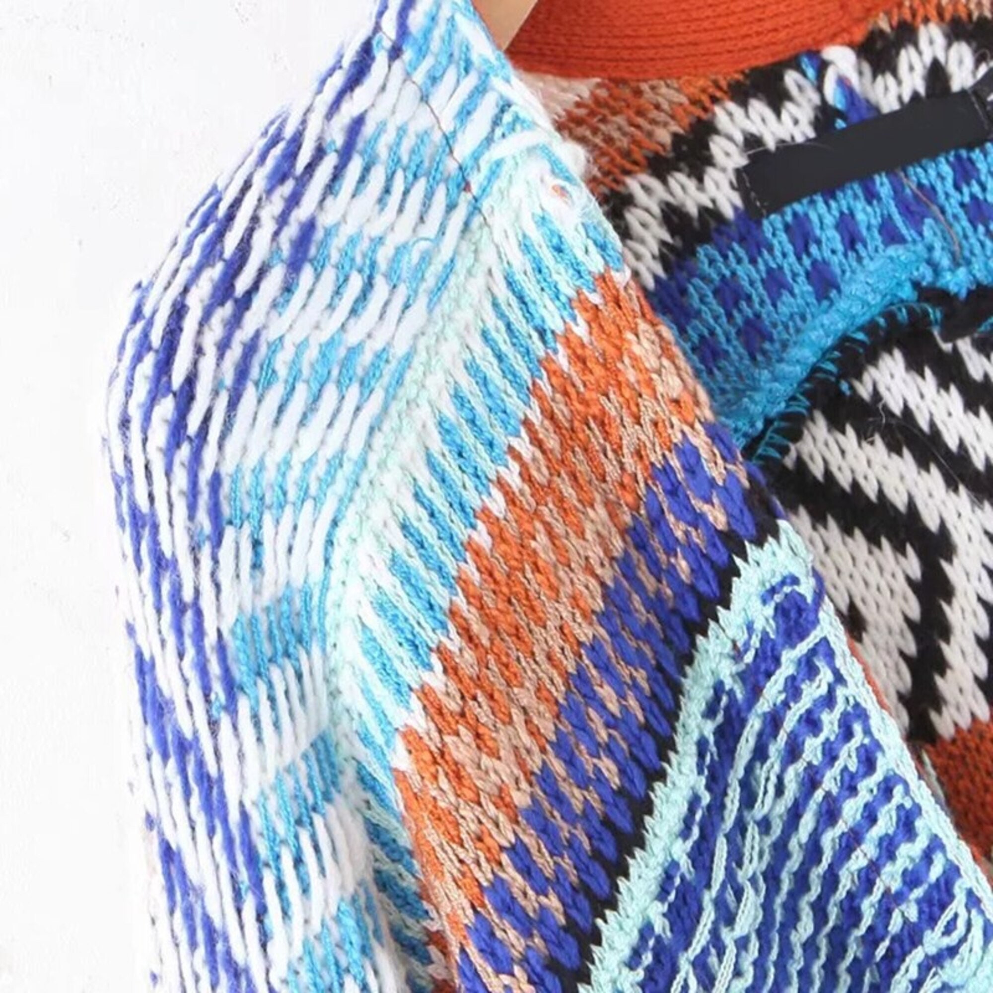Colorful Knit Sweater Thick Stripe Sweater Cardigan Women - Etsy 日本