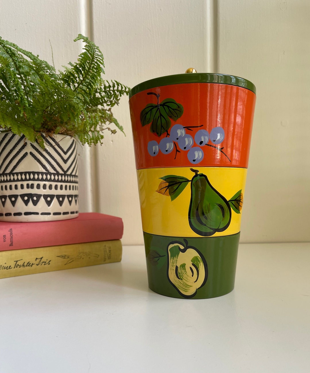 Vintage Stackable Snack Canister - Etsy