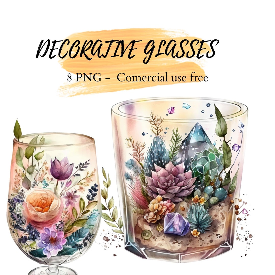 8 Clipart DECORATIVE GLASSES PNG Commercial Use Free - Etsy