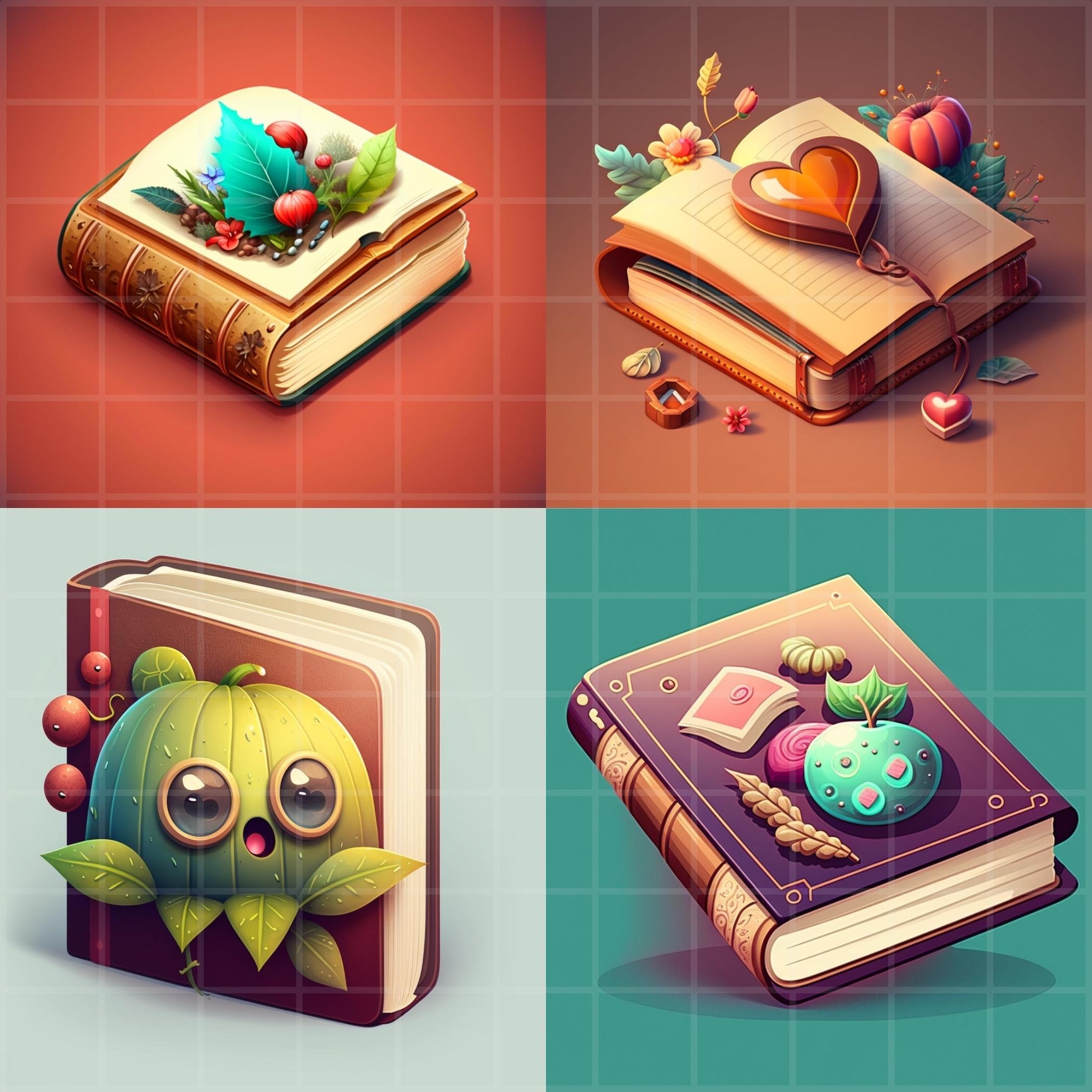 Cute Books Clipart, Kawaii Books PNG - Etsy