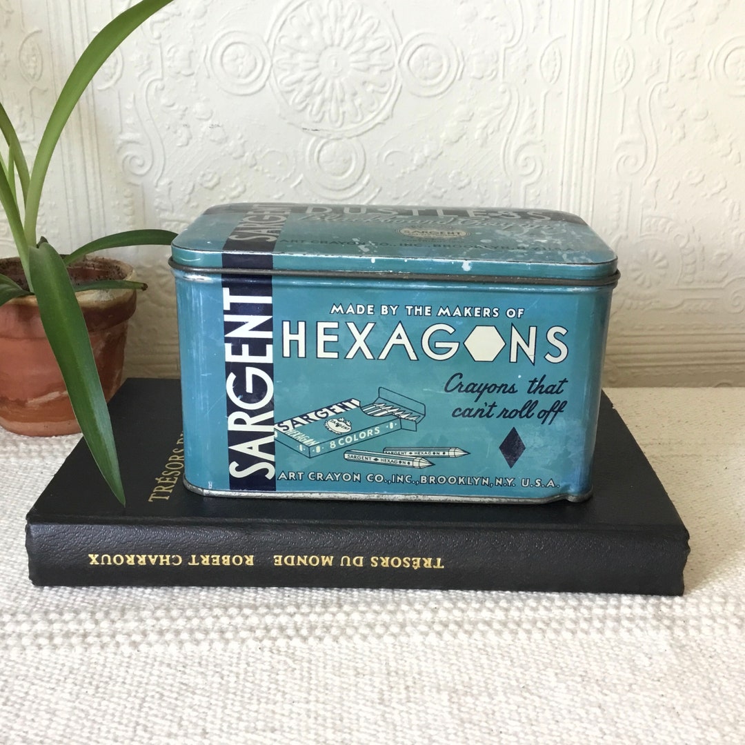 Vintage Metal Pencil Box by Art Crayon Co Inc., Retro 1935 Tinplate ...
