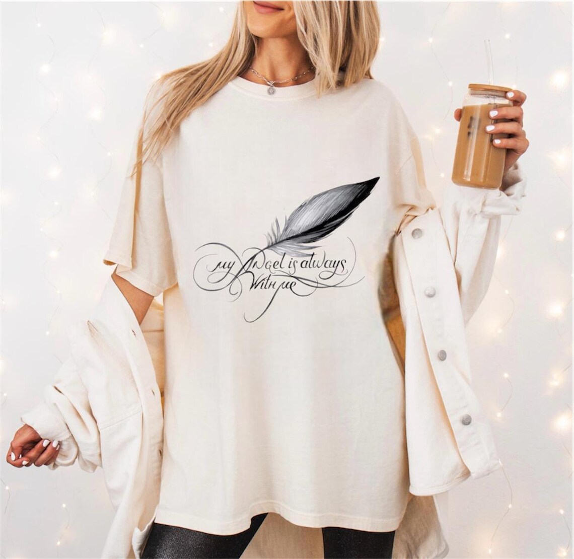 Feather Angel T-shirt, My Angel is Always With Me Quote Shirt ...