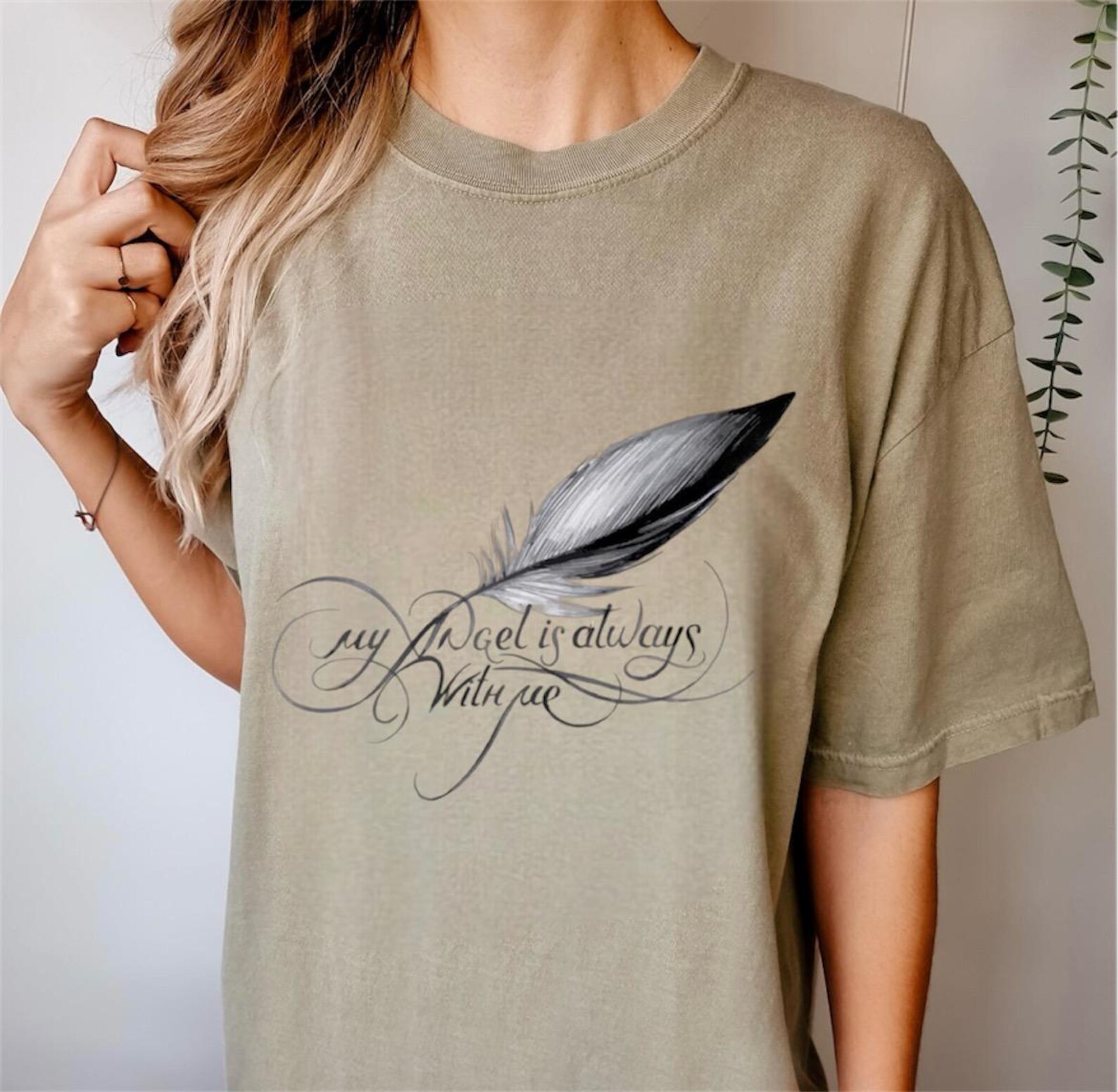 Feather Angel T-shirt, My Angel is Always With Me Quote Shirt ...