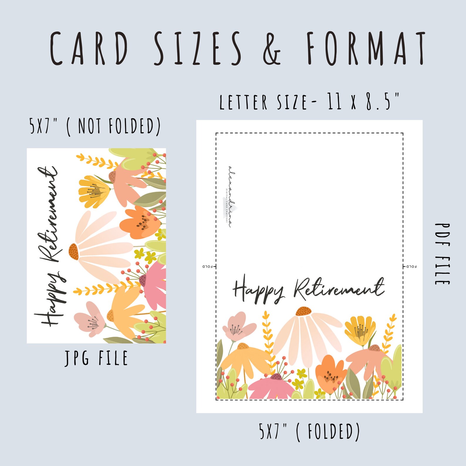 Floral Retirement Card: Printable Greeting Card (digital Download) - Etsy